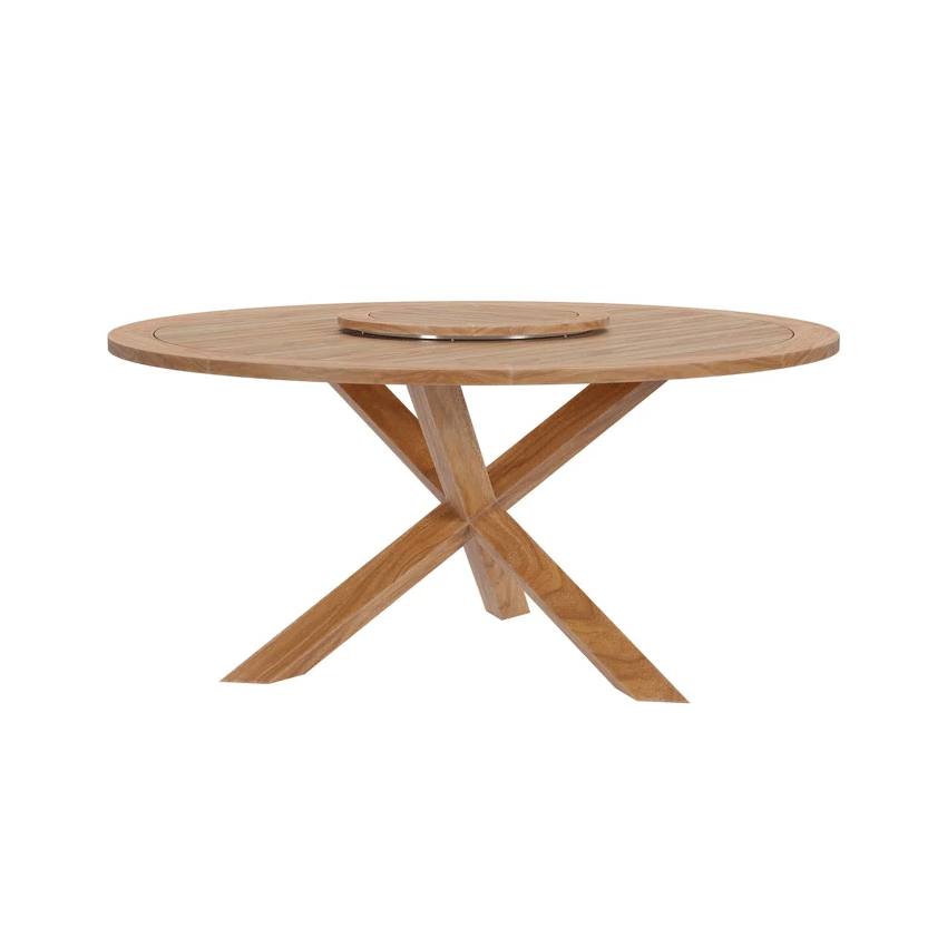 ROUND DINING TABLE SWIVEL TOP 150 CM – Teak Jepara Furniture