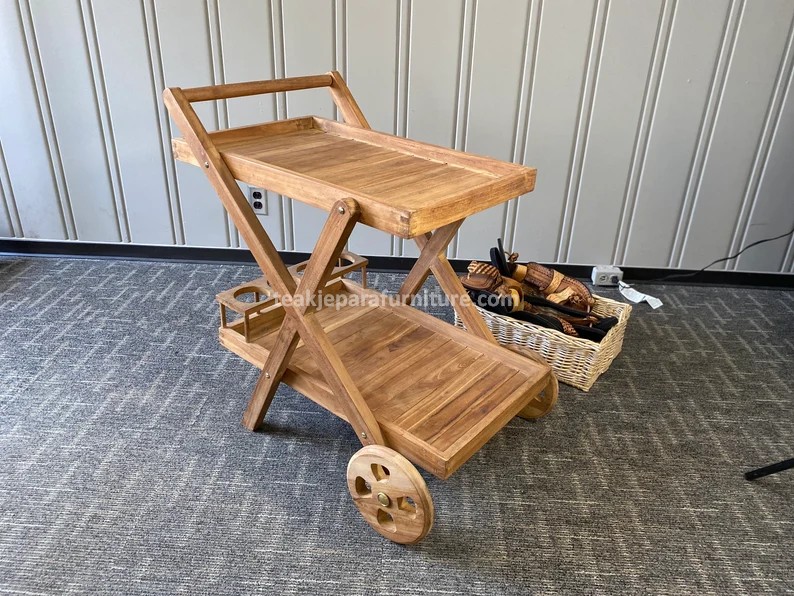 teak wood trolley patio