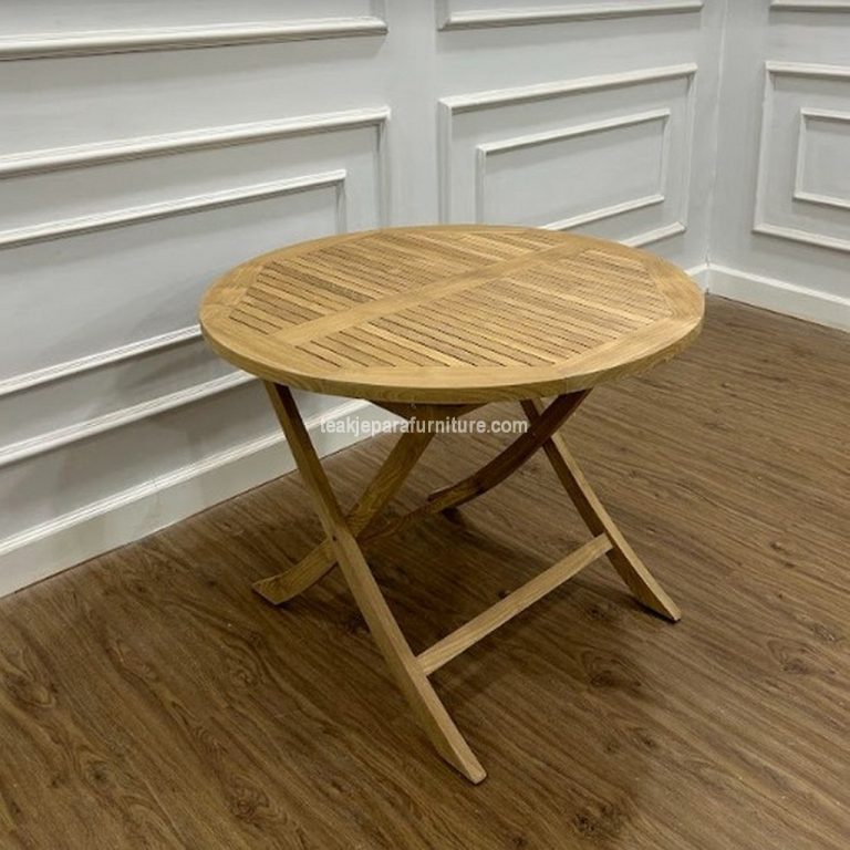 Teak Round Folding Dining Table