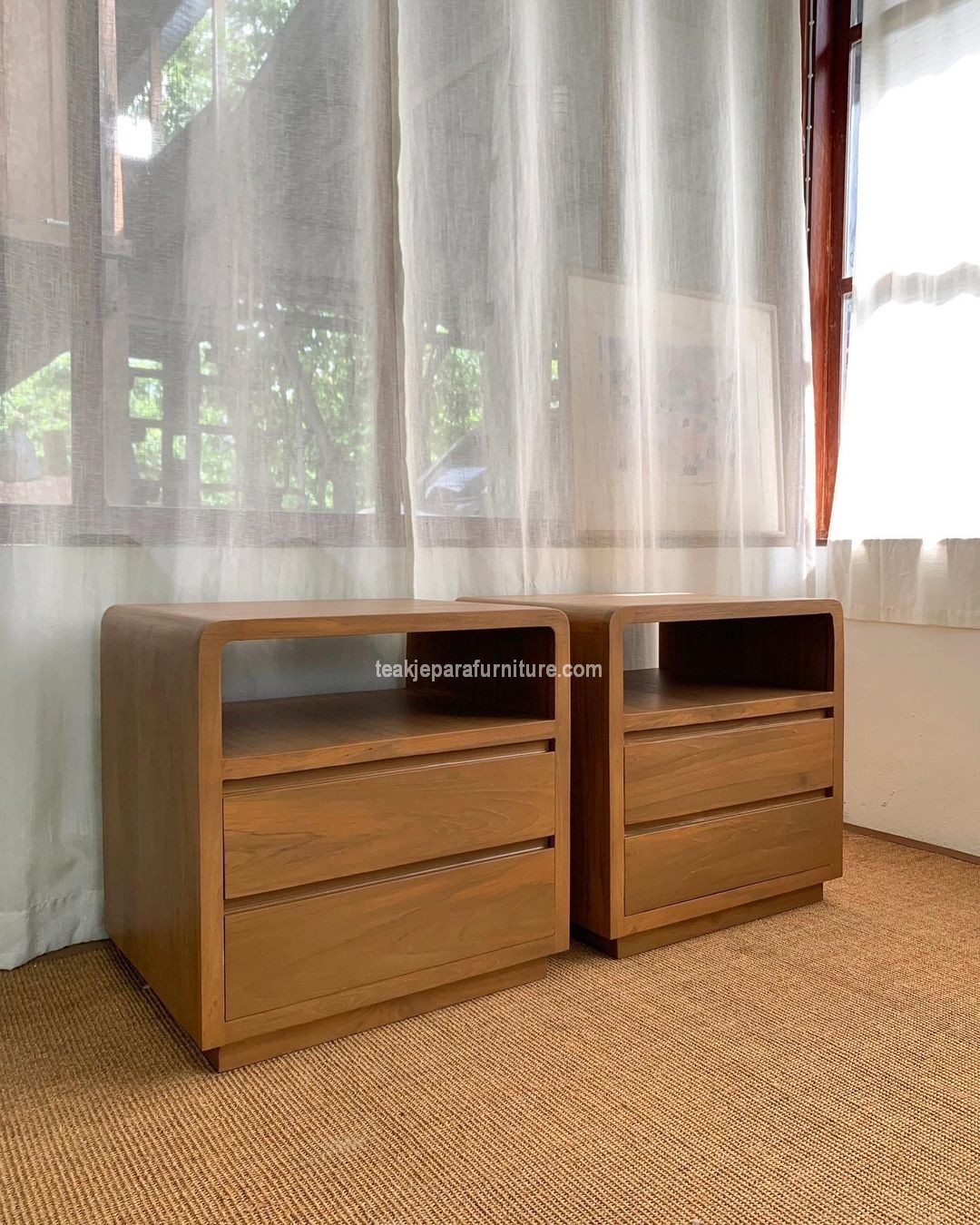 teak bedside table