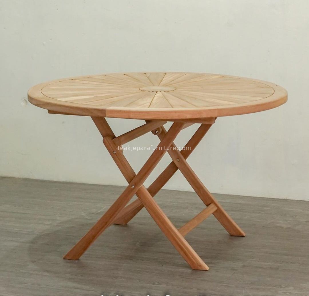 Teak Round Folding Table