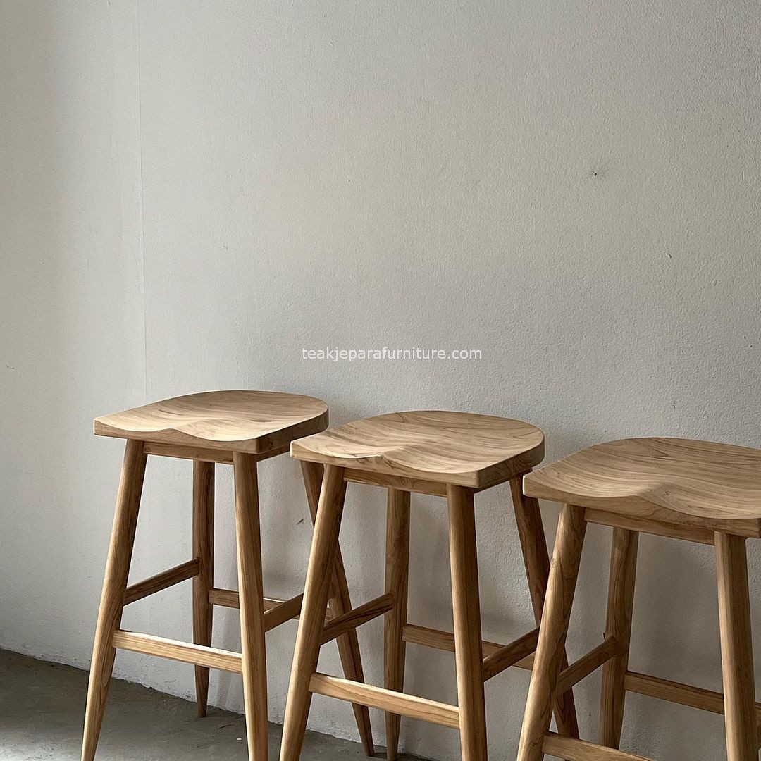 solid teak wood bar stool