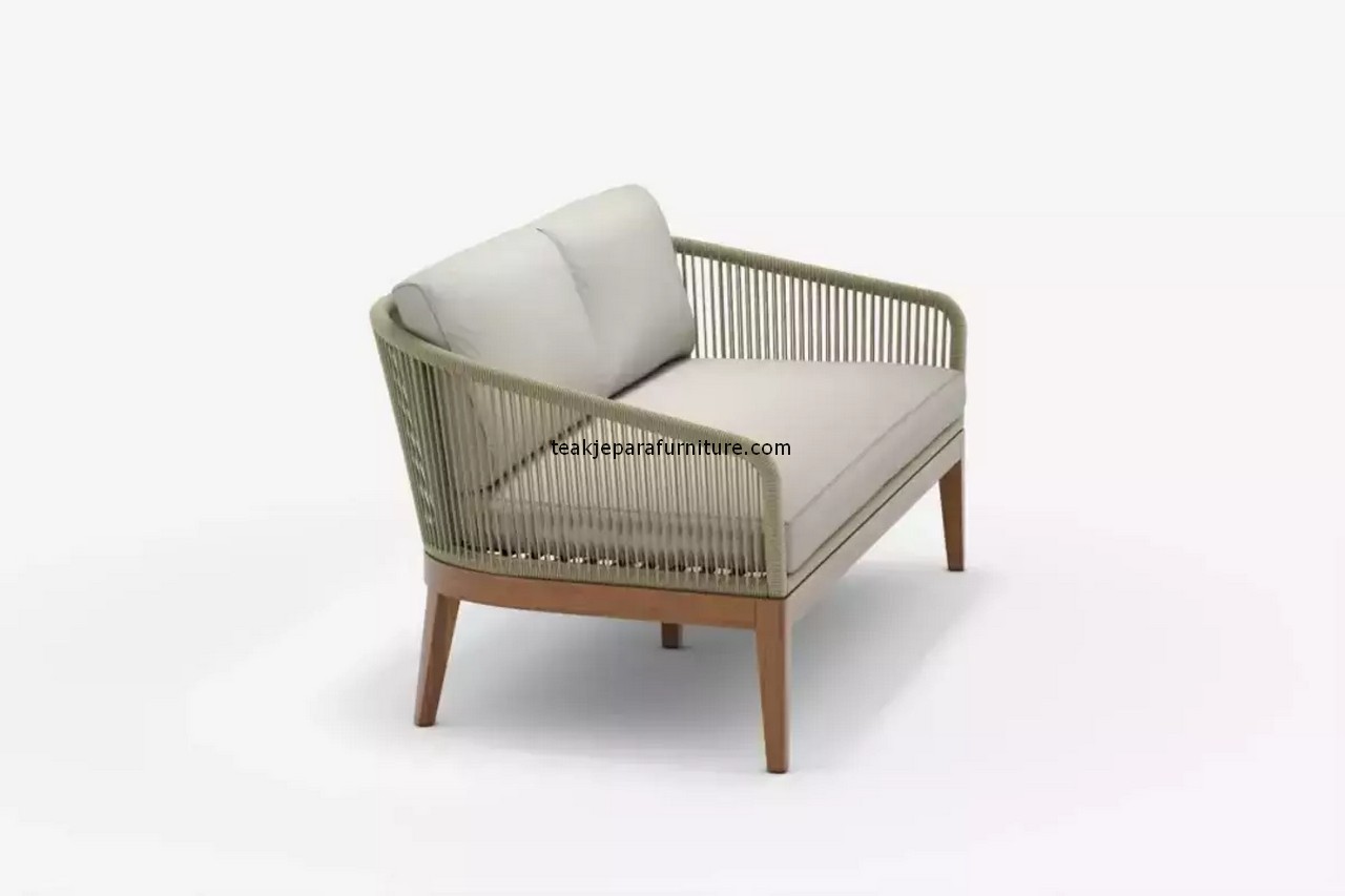 teak rope outdoor bench